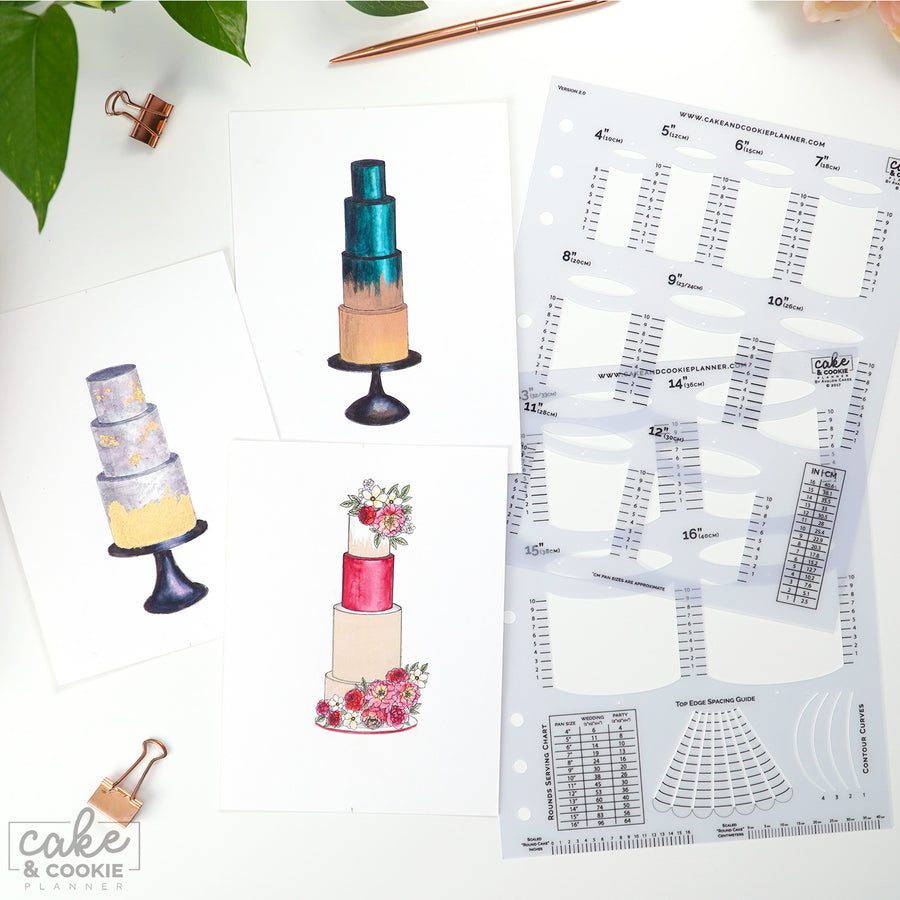 Round Cake Sketching Templates – Cake and Cookie Planner | Avalon Cakes