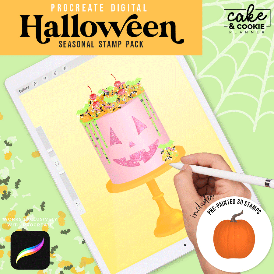 Halloween - Seasonal Procreate Pack - Digital Cake Sketching – Cake and ...